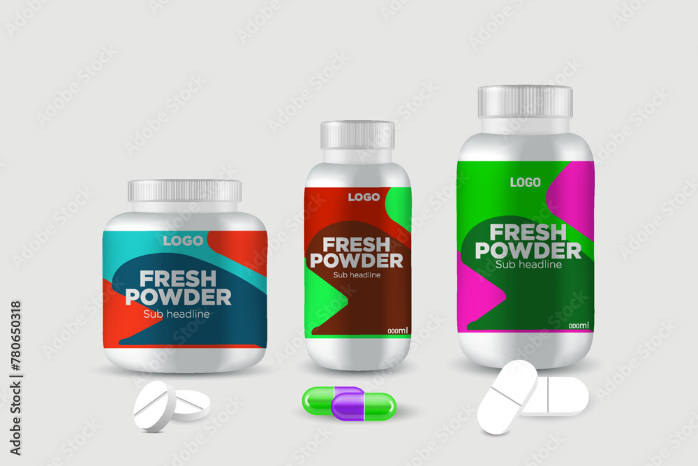 Multi vitamin label sticker design and natural calcium food supplement ...