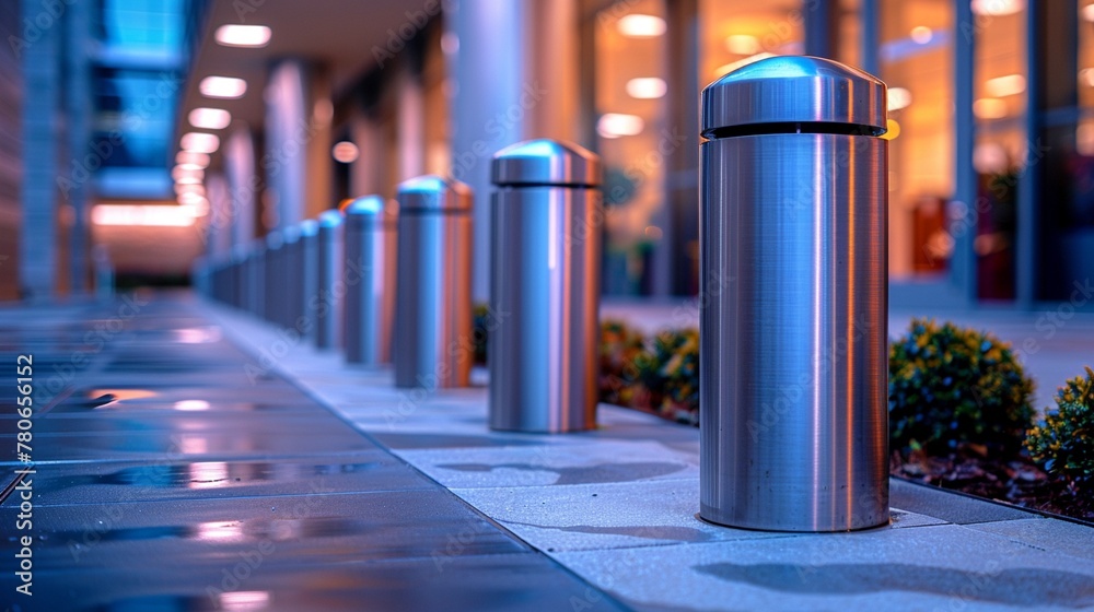 Document security barriers and bollards installed in public spaces to ...