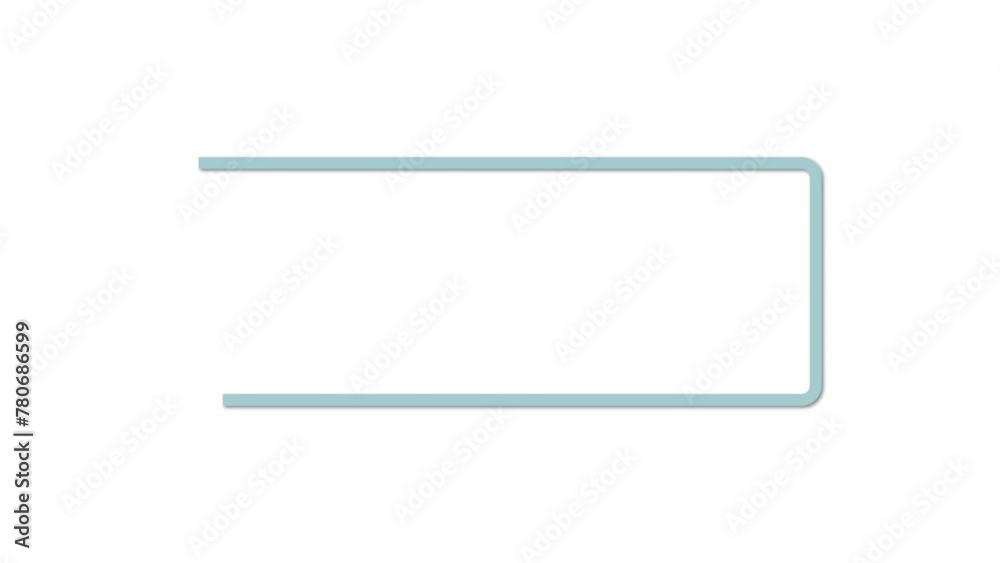 Rectangular, square shape, frame, outline self drawing animation. Blue ...
