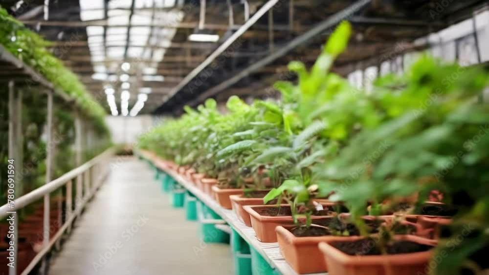 Indoor hydroponic system cultivating green vegetables. Urban farming ...