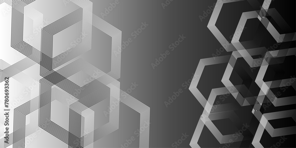 Geometric hexagon overlapping layer. Hexagon geometric shape modern ...