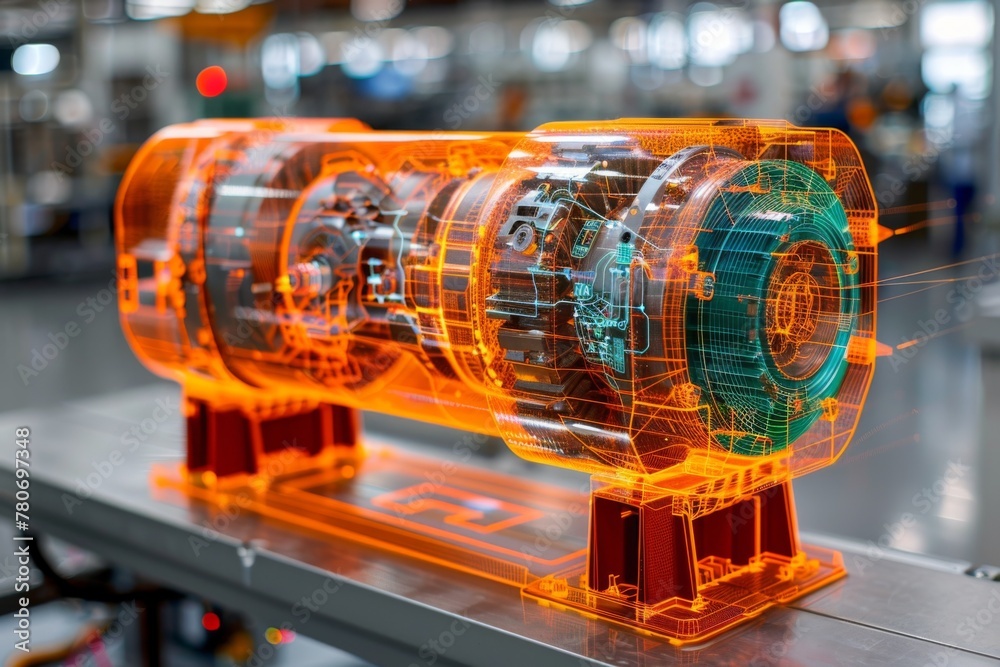 ภาพประกอบสต็อก In Depth Analysis Of How An Electric Motor Works Visualized Through Detailed