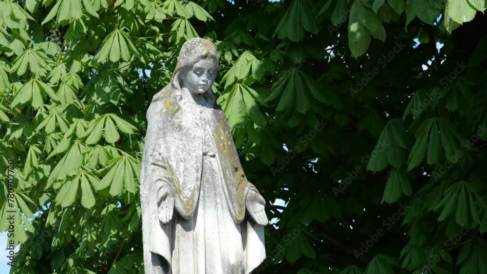 Mary, mother of Jesus, Mary of Nazareth old antique white stone statue ...