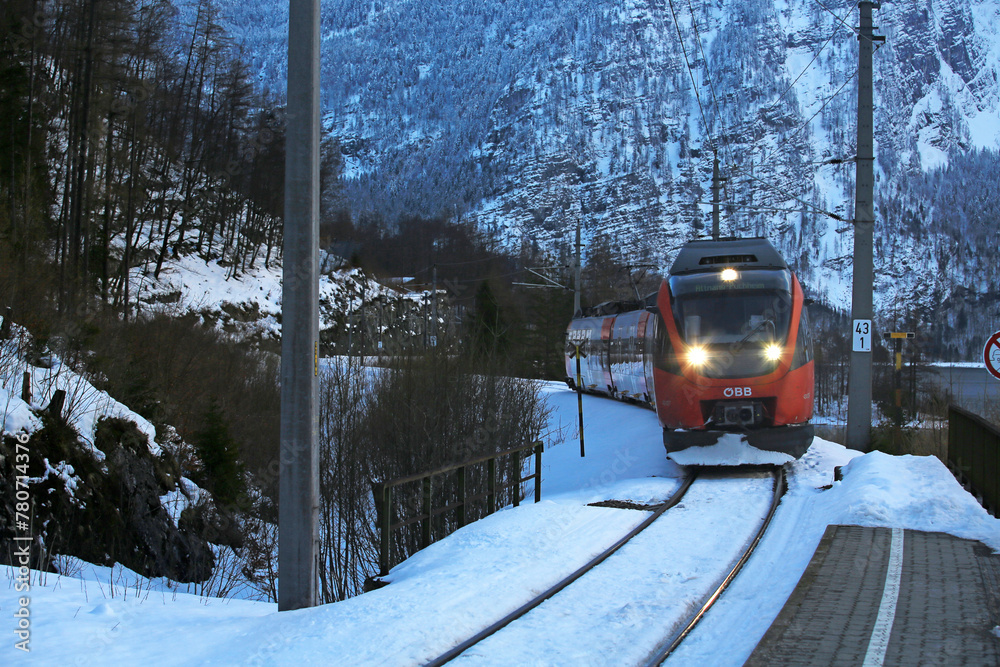 hallstatt /austria - Feburby 5 2019: The Austrian Federal Railway or ...
