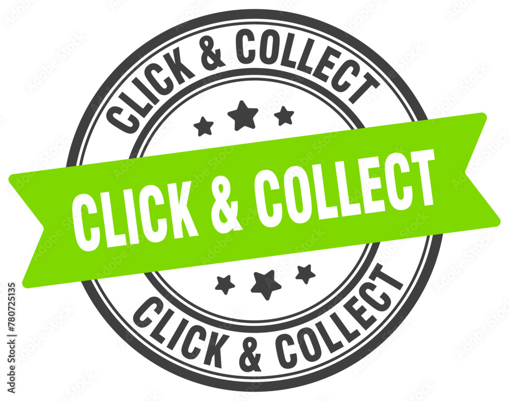 click & collect stamp. click & collect label on transparent background ...