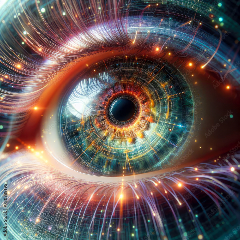 Magic eye. symbol of the universe, universe, sacred knowledge ...