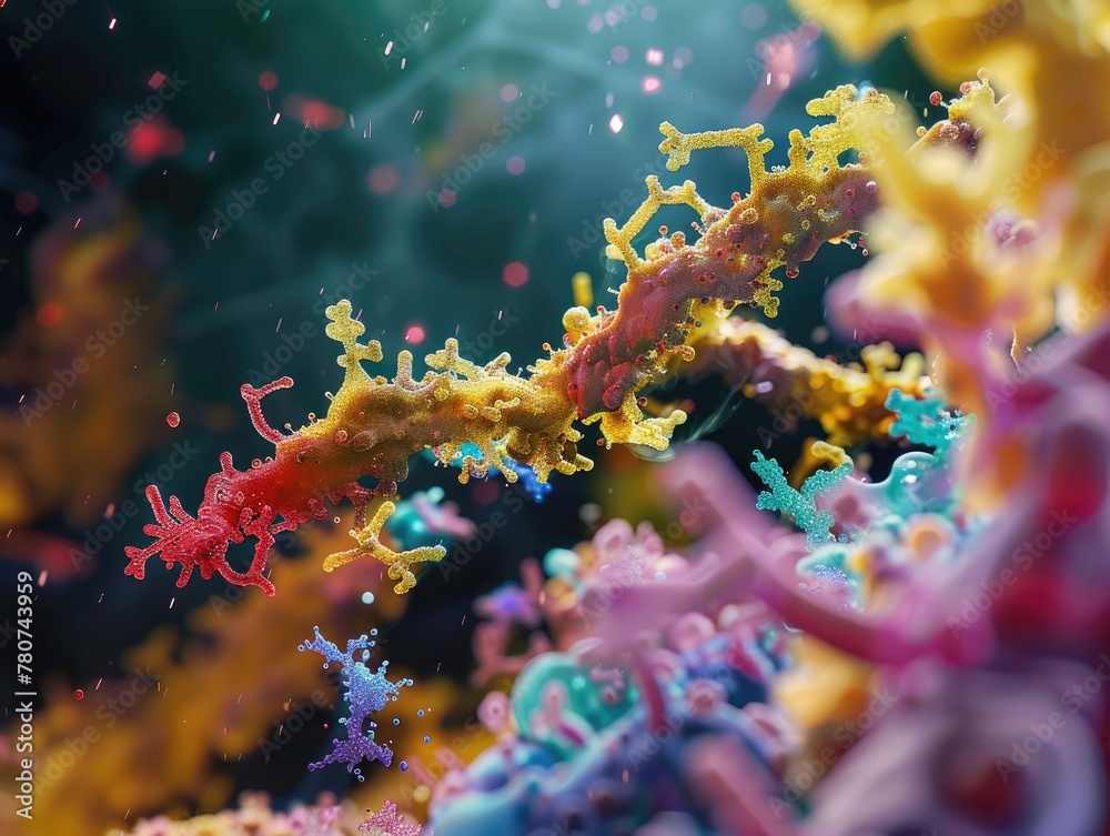 A 3D animated visualization of a bacterial cell synthesizing ...