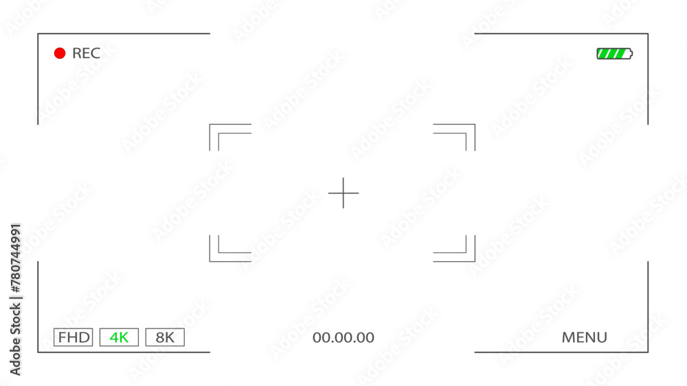 Digital video recorder screen template. Cinema rec viewing screen ...