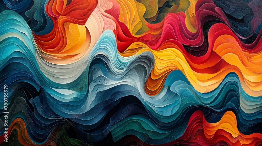 Create a captivating side view graphic showcasing a fusion of vibrant ...