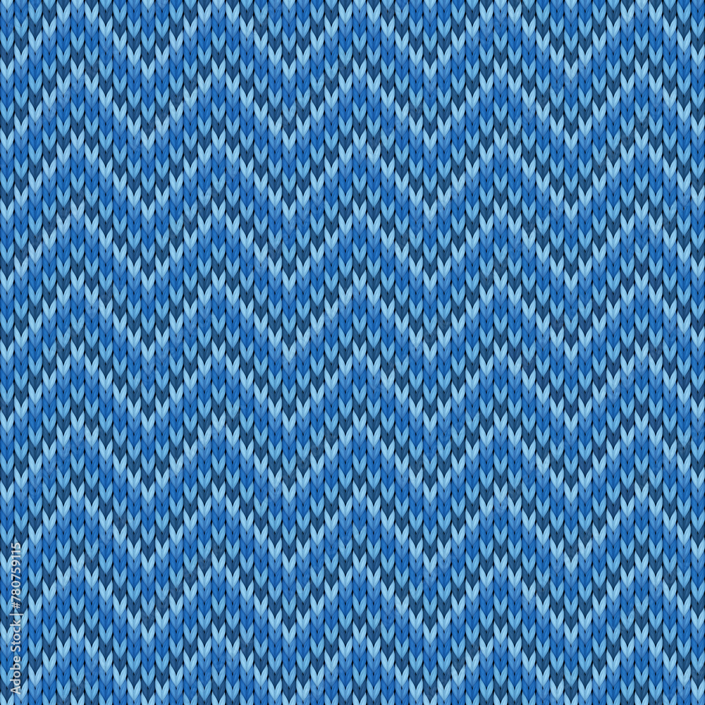 Blue knitted seamless tileable pattern. Knitted fabric texture ...