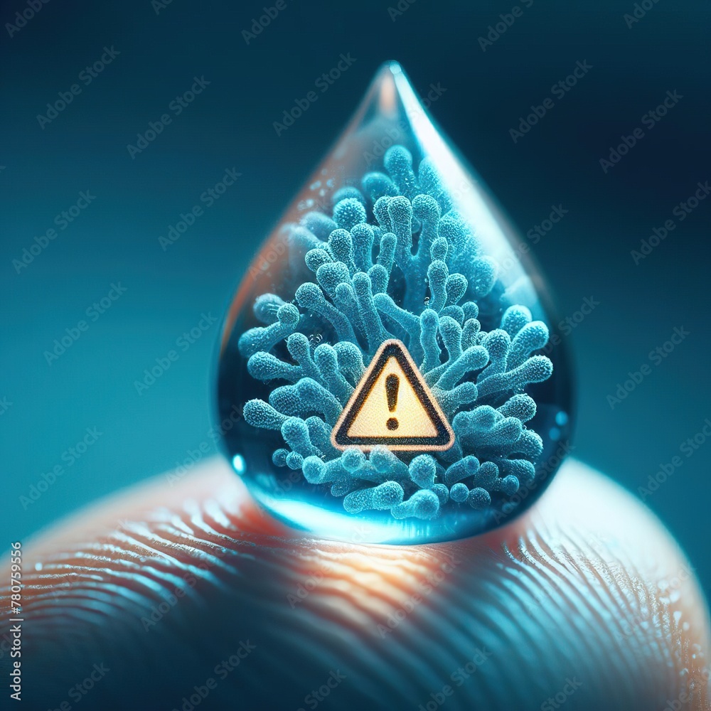 Viral Alert A Macro View of Bacteria Inside a Water Droplet with ...