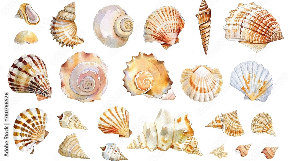 Seashell clipart collection arranged in a heart shape,Clipart ...