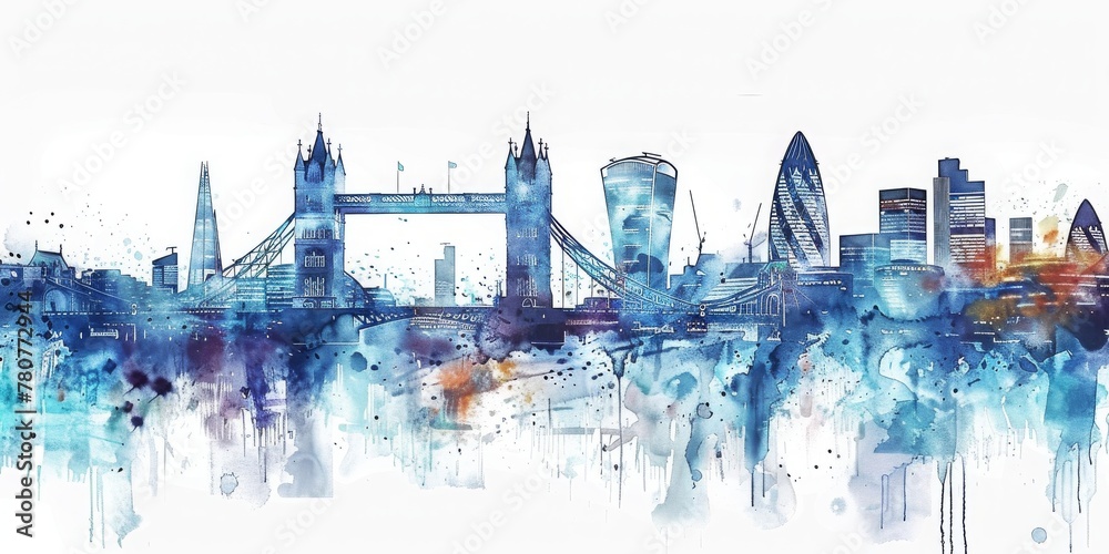 Artistic Vision of London: The Iconic Tower Bridge and Skyline ...