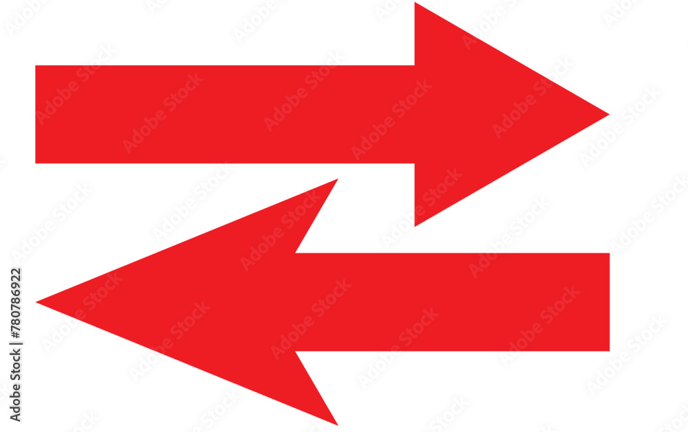 Long arrows icon set. Vector set of trendy long arrows left and right ...