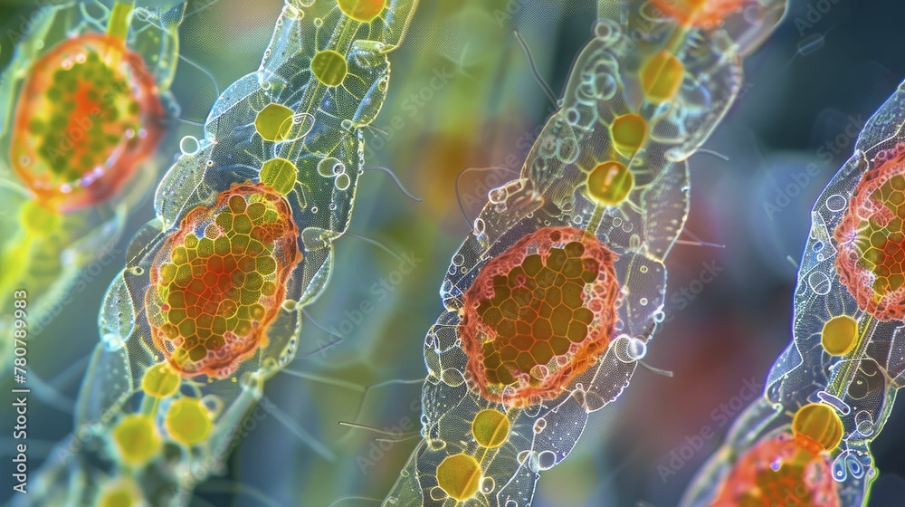 Close up of mitosis in plant cells, revealing the stages of cell ...