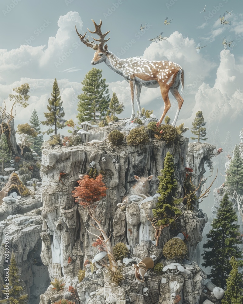 Design a striking panoramic image showcasing societies where ...