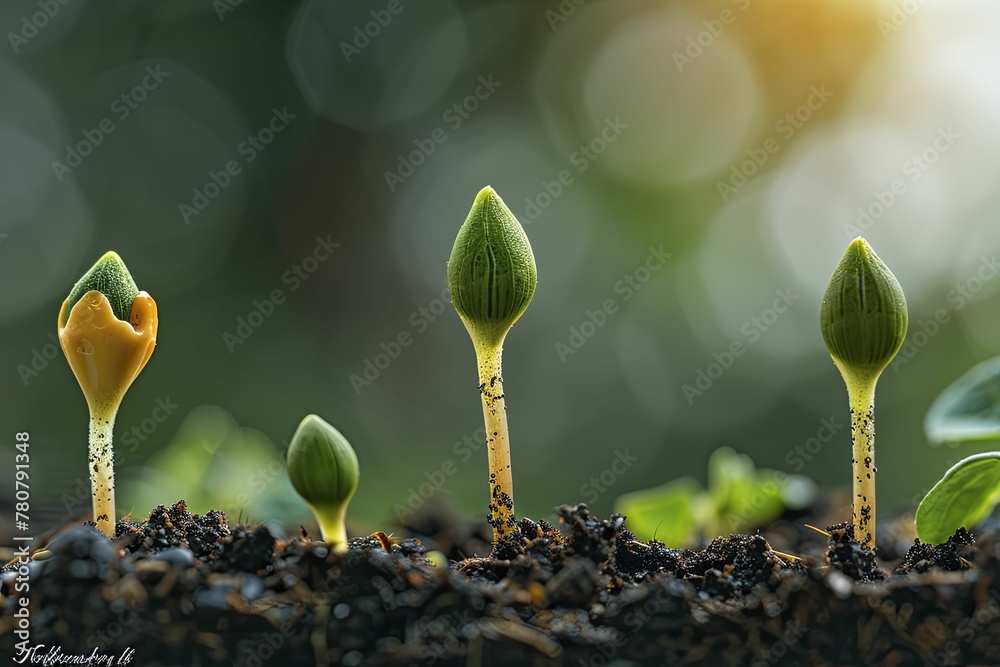 Exploring the intricate stages of seed germination, revealing the ...