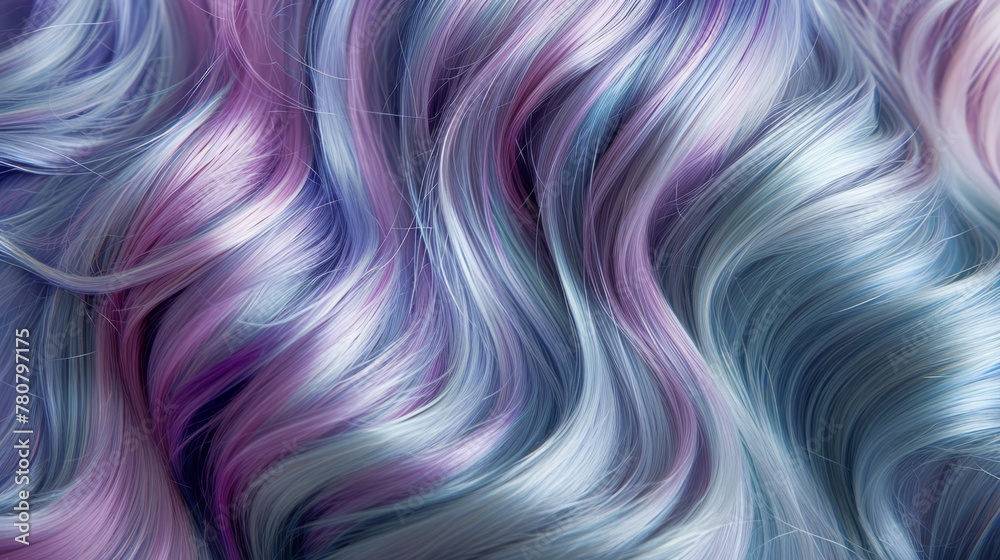 Beautiful anodized titanium hair woman with very long wavy coloring ...