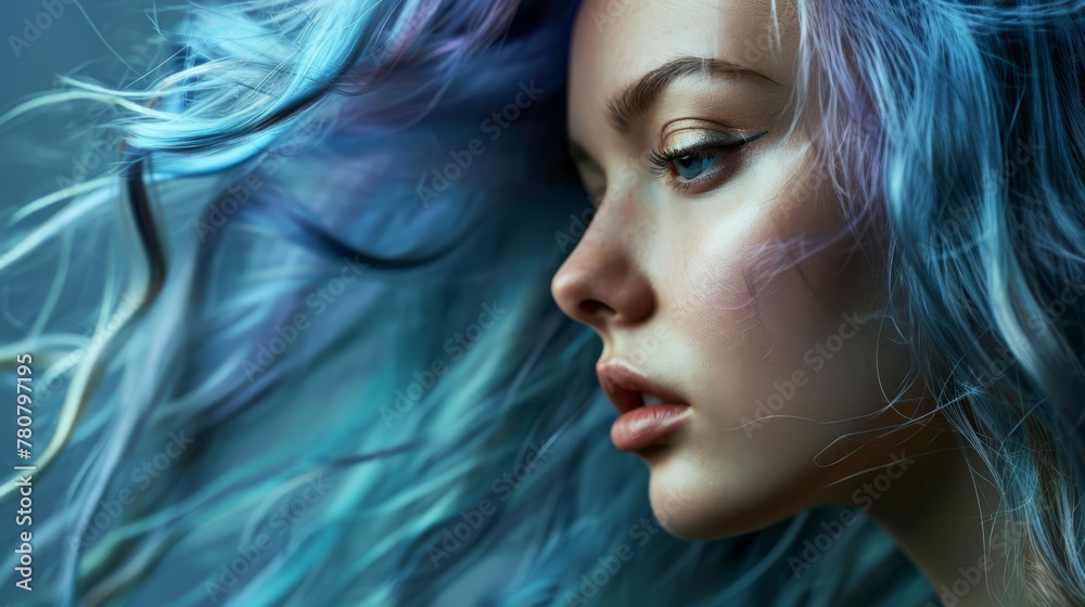 Beautiful Hair. Luxurious long anodized titanium hair as background ...