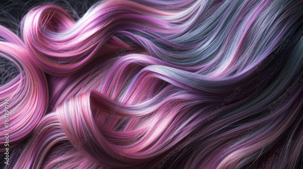 Beautiful Hair. Luxurious long anodized titanium hair as background ...