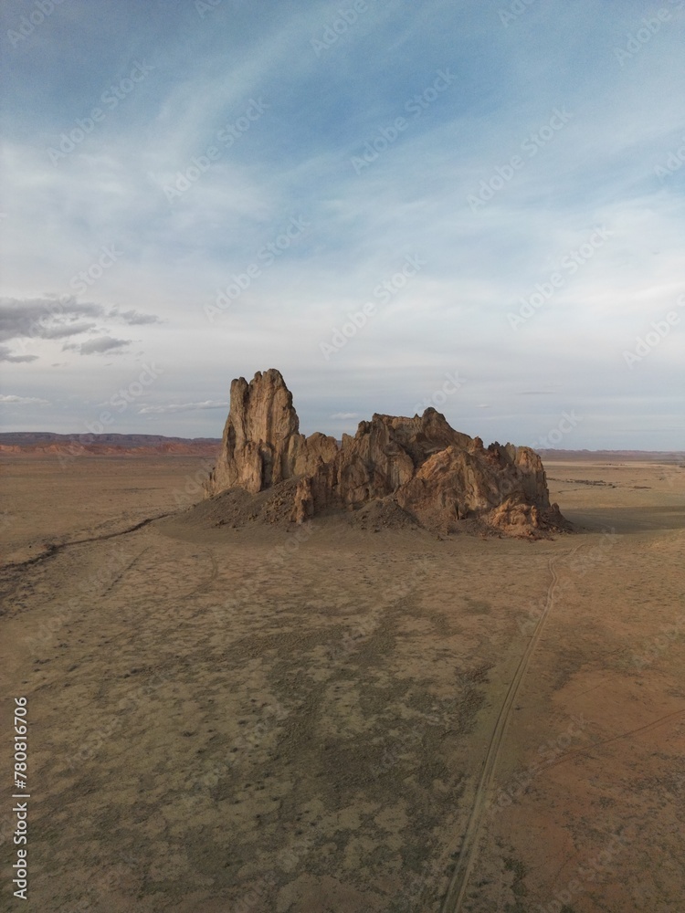 Vertical Aerial image of Church Rock in Kayenta, Arizona on Navajo ...
