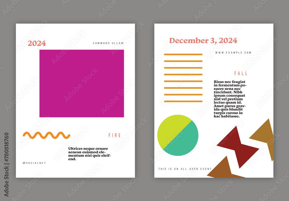 US Letter Flyer Template Very Minimal With Simple Bright Geometric ...
