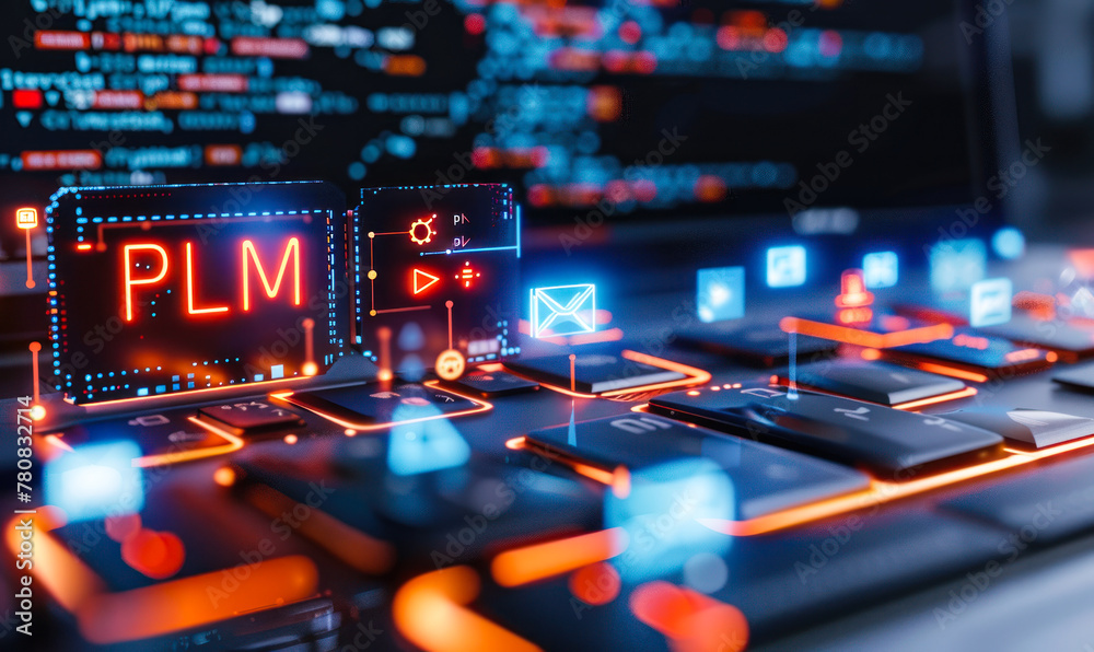 Businessman Interacting with a Product Lifecycle Management (PLM ...