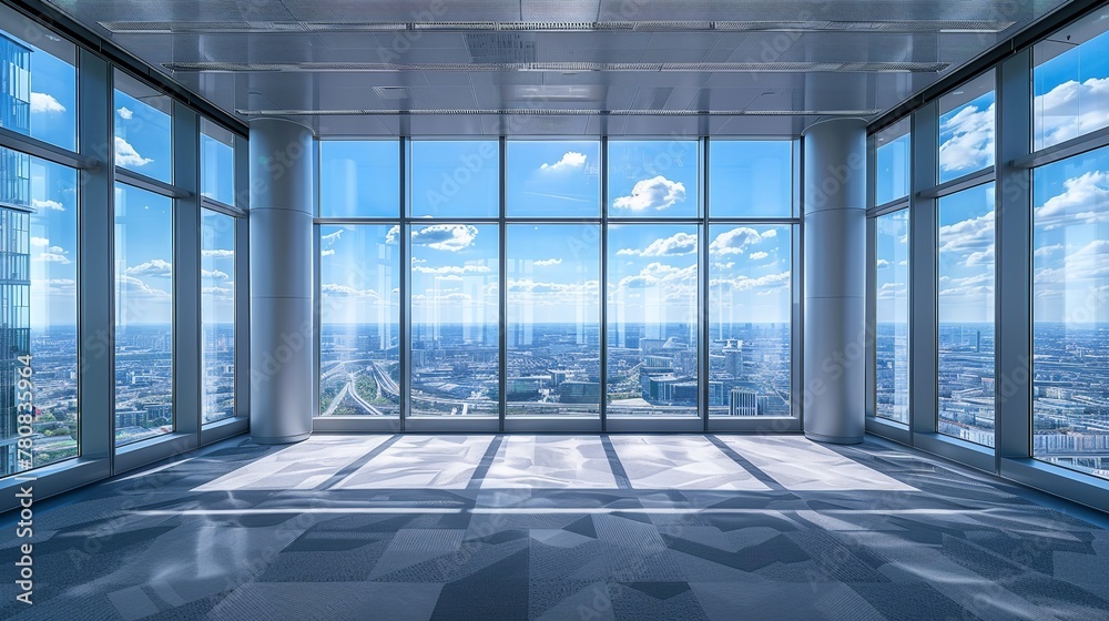 virtual background for Zoom, a room with floor-to-ceiling windows on a ...