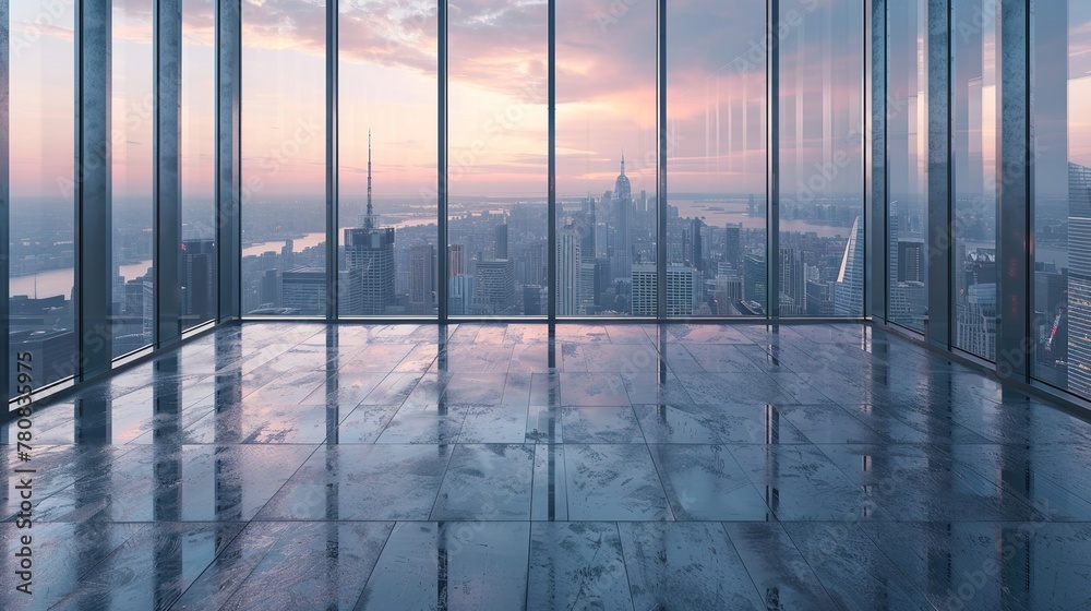 virtual background for Zoom, a room with floor-to-ceiling windows on a ...