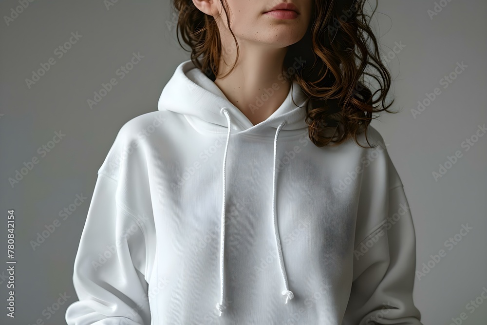Front and back view white hoodie mockup for design presentations ...