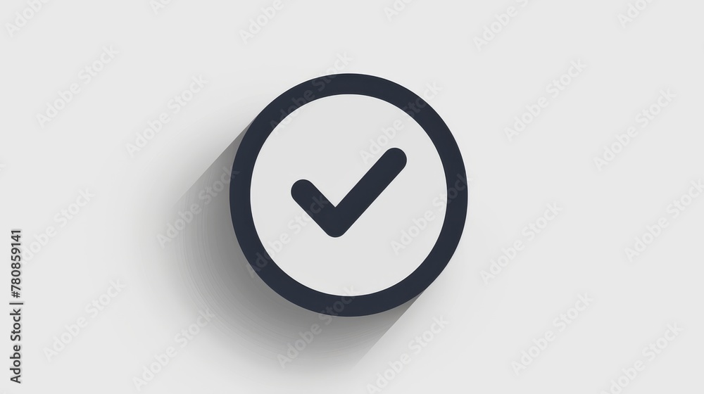 A check mark symbol is prominently displayed on a solid background. The ...