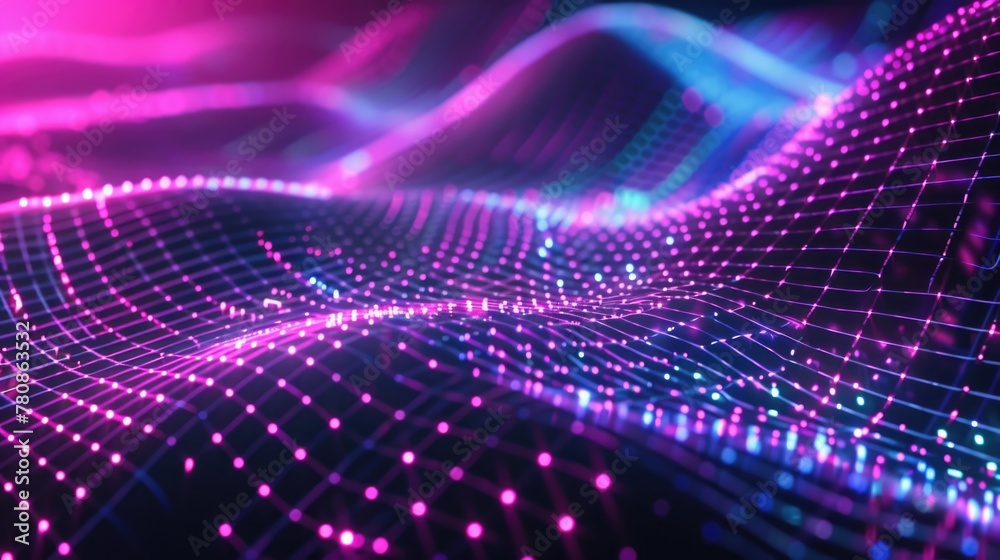 Computer screen with pink and blue background, suitable for technology ...