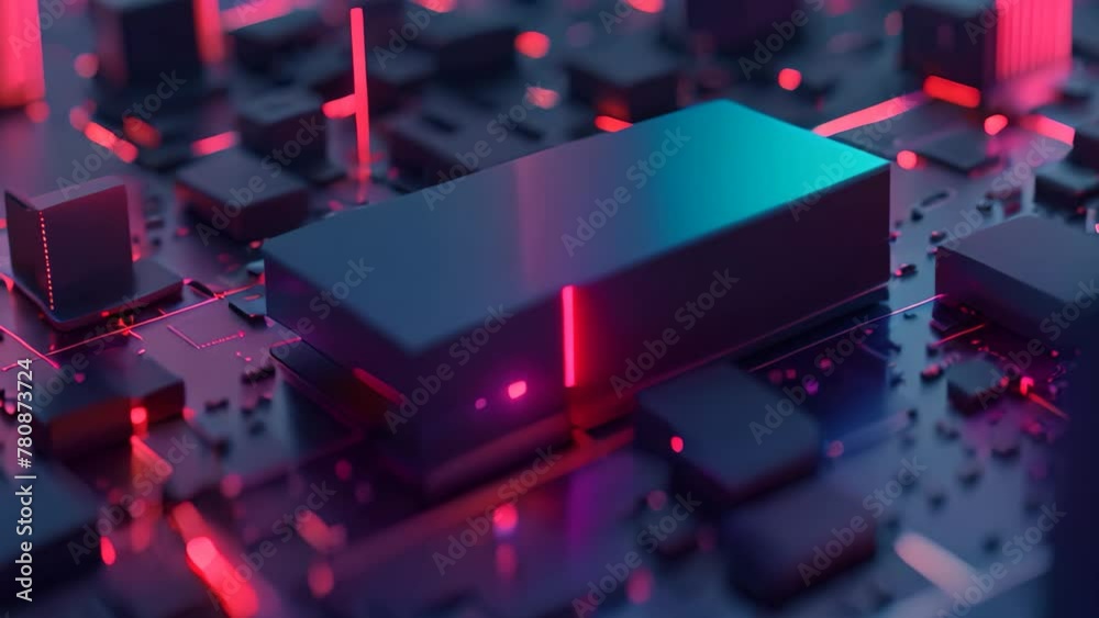 This close-up photo captures the intricate details of a computer ...