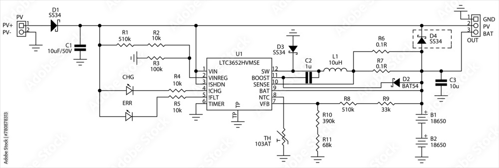 Schematic diagram of electronic device. Vector drawing electrical ...