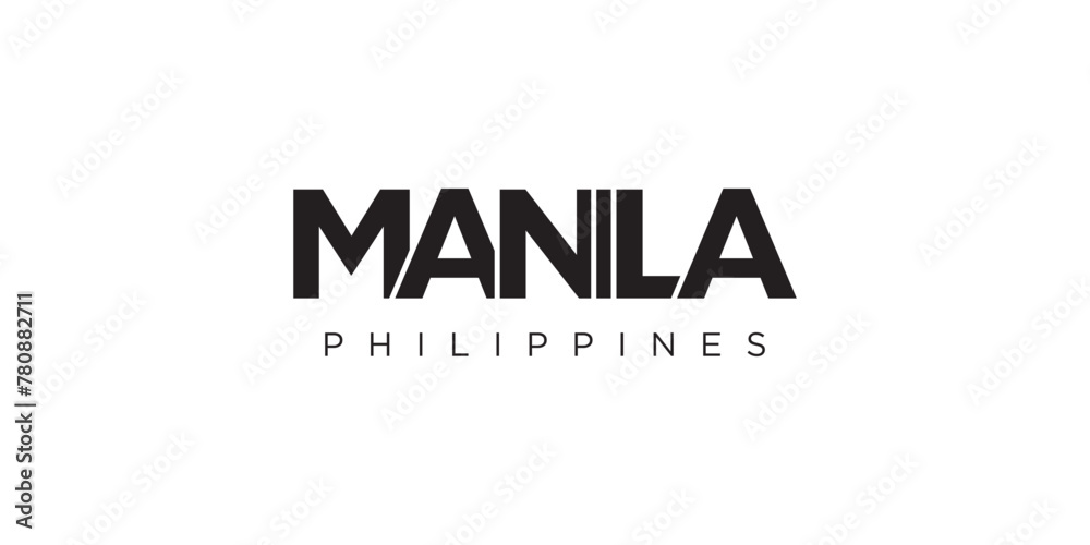 Manila in the Philippines emblem. The design features a geometric style ...