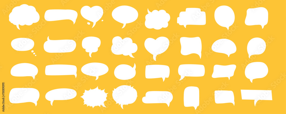A set of frames for text. Conversation bubbles. Speak bubbles. Scribble ...