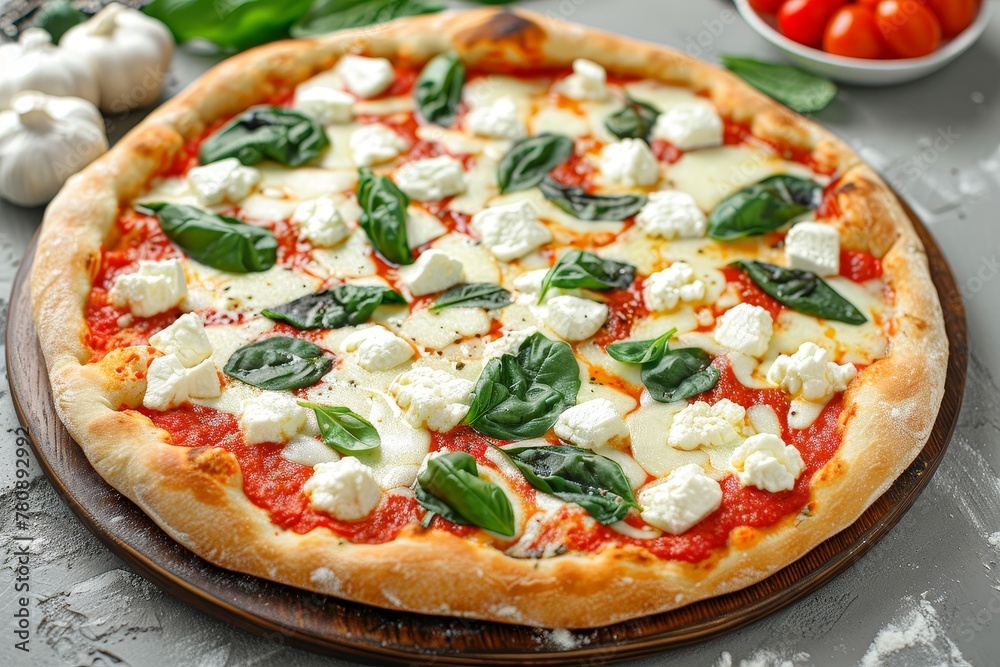 Classic Italian Pizza Napoletana with anchovies tomato mozzarella ...
