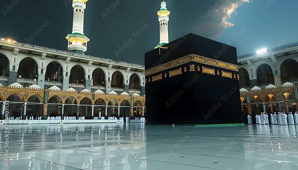 Muslim Pilgrims at The Kaaba in The Great Mosque of Mecca, Saudi Arabia ...