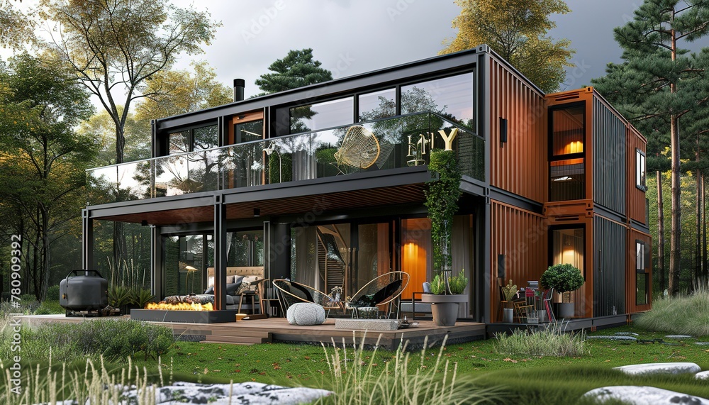 Modern container house, Modern shipping container house, modern ...