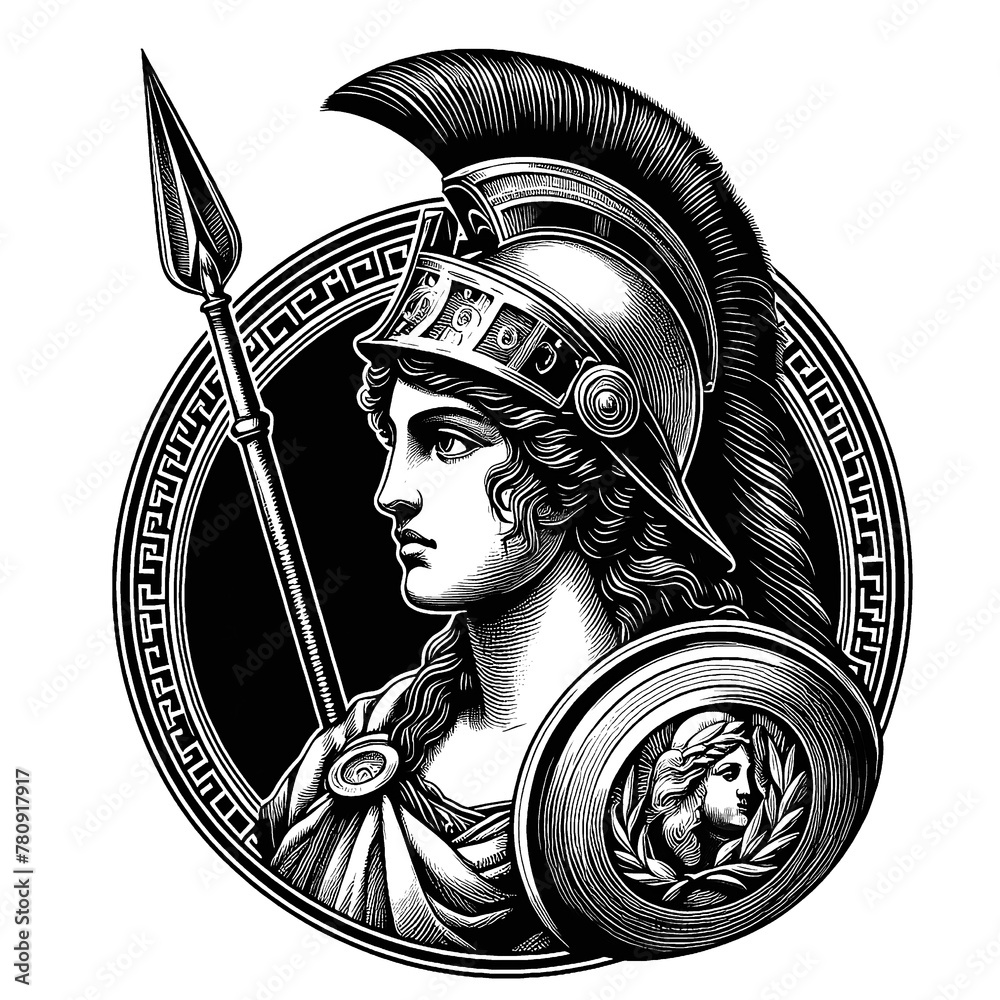Ethereal Beauty Revered Portrait of Athena, Greek Goddess of Wisdom ...