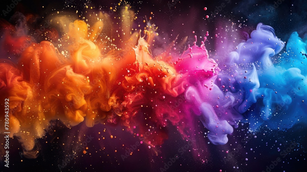 Vibrant Explosion of Dynamic Color Bursts and Splashes in Stunning ...