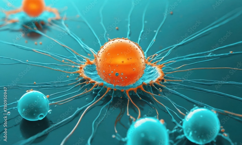 Cancer cells vis - illustration enhanced scanning electron micrograph ...