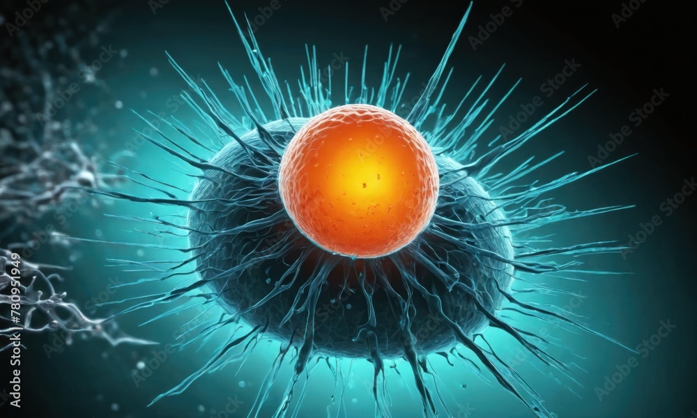 Cancer cells vis - illustration enhanced scanning electron micrograph ...