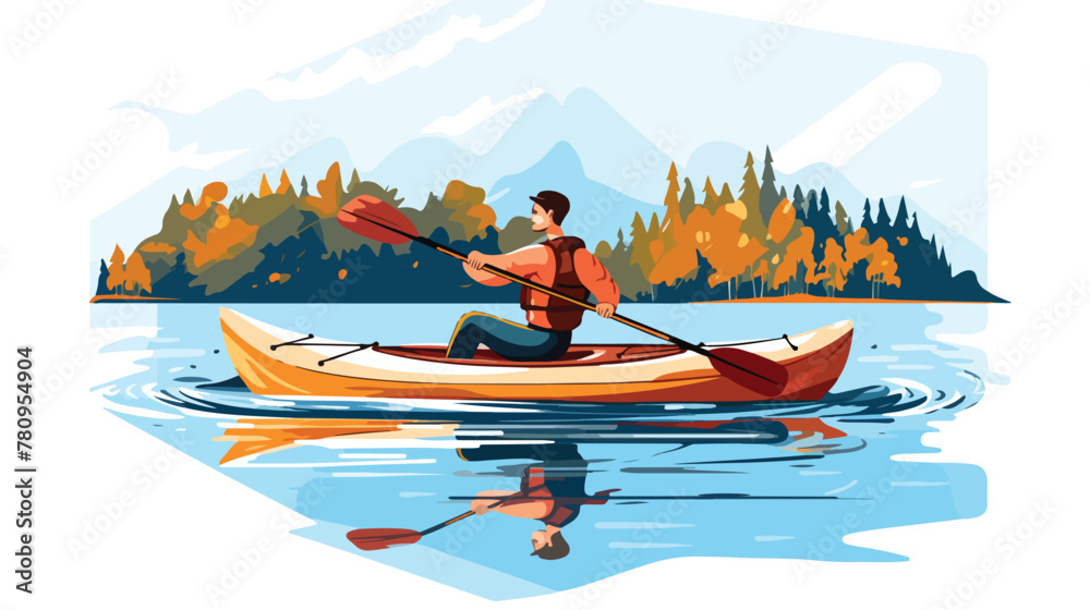 Canoe water sport boating clipart vector illustrati Stock Vector ...