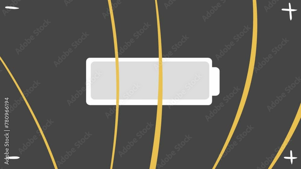 A technical animation shows the energy changes of a battery. Energy ...
