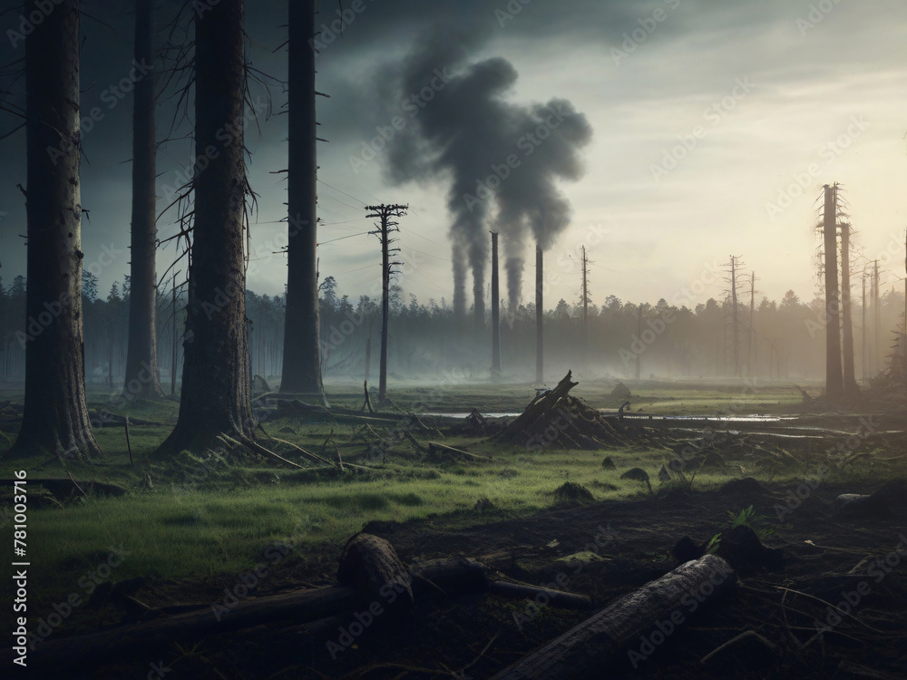 Image that showing consequences of industrialization, particularly ...