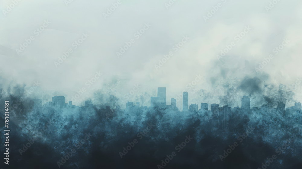 Animated graphic of dark clouds of particulate matter enveloping urban ...