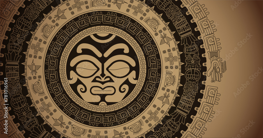 Vetor de Ancient Mayan Civilization. Old school tattoo collection. Maya ...