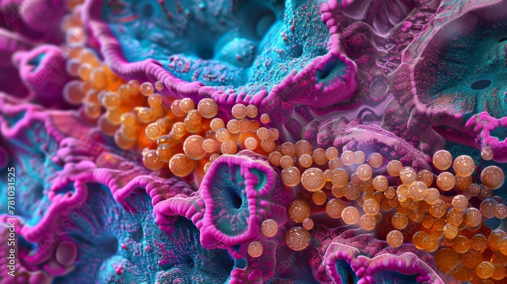 A microscopic view of a single animal cells cell membrane with its ...