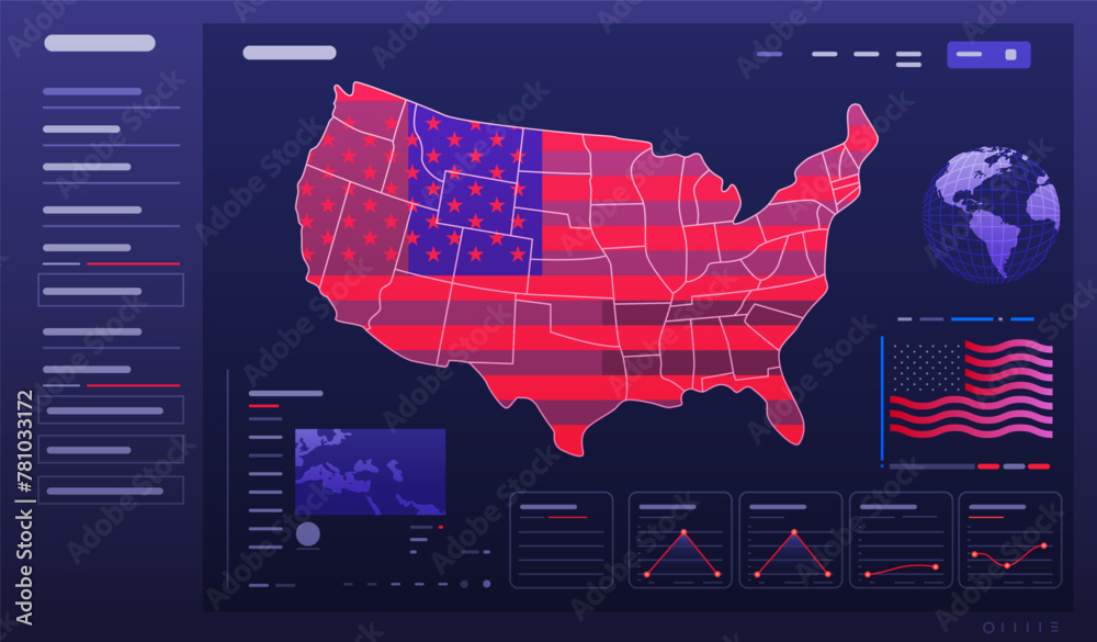 USA presidential election statistic banner with infographics American ...